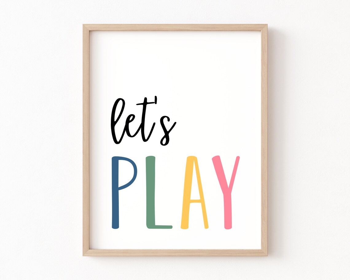 Let's Play Sign, Playroom Printable, Let's Play Wall Art, Playroom ...