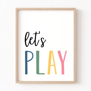 Let's Play Sign, Playroom Printable, Let's Play Wall Art, Playroom ...