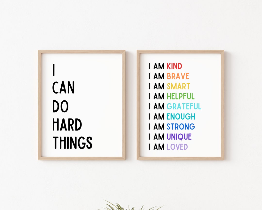 I Can Do Hard Things, Affirmations for Kids, Classroom Posters, I Am ...