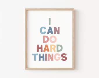 I Can Do Hard Things Printable Home Office Wall Art - Etsy