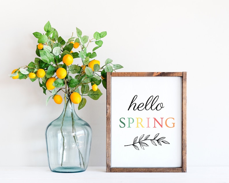 Hello Spring Printable, Printable Wall Art, Hello Spring Sign ...