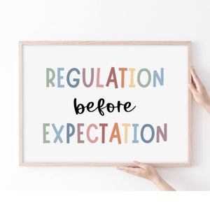 Regulation Before Expectation Printable Poster ADHD Autism Occupational ...