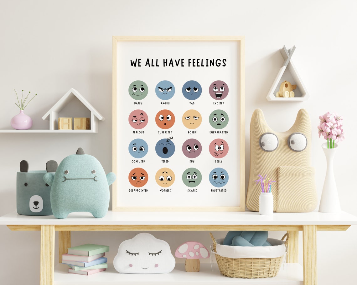 It's Okay to Feel, Boho Classroom Decor, Feelings Chart Poster, My ...