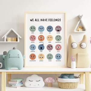 It's Okay to Feel, Boho Classroom Decor, Feelings Chart Poster, My ...