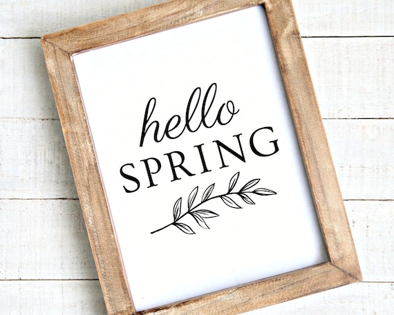 Hello Spring Printable Printable Wall Art Hello Spring Sign - Etsy