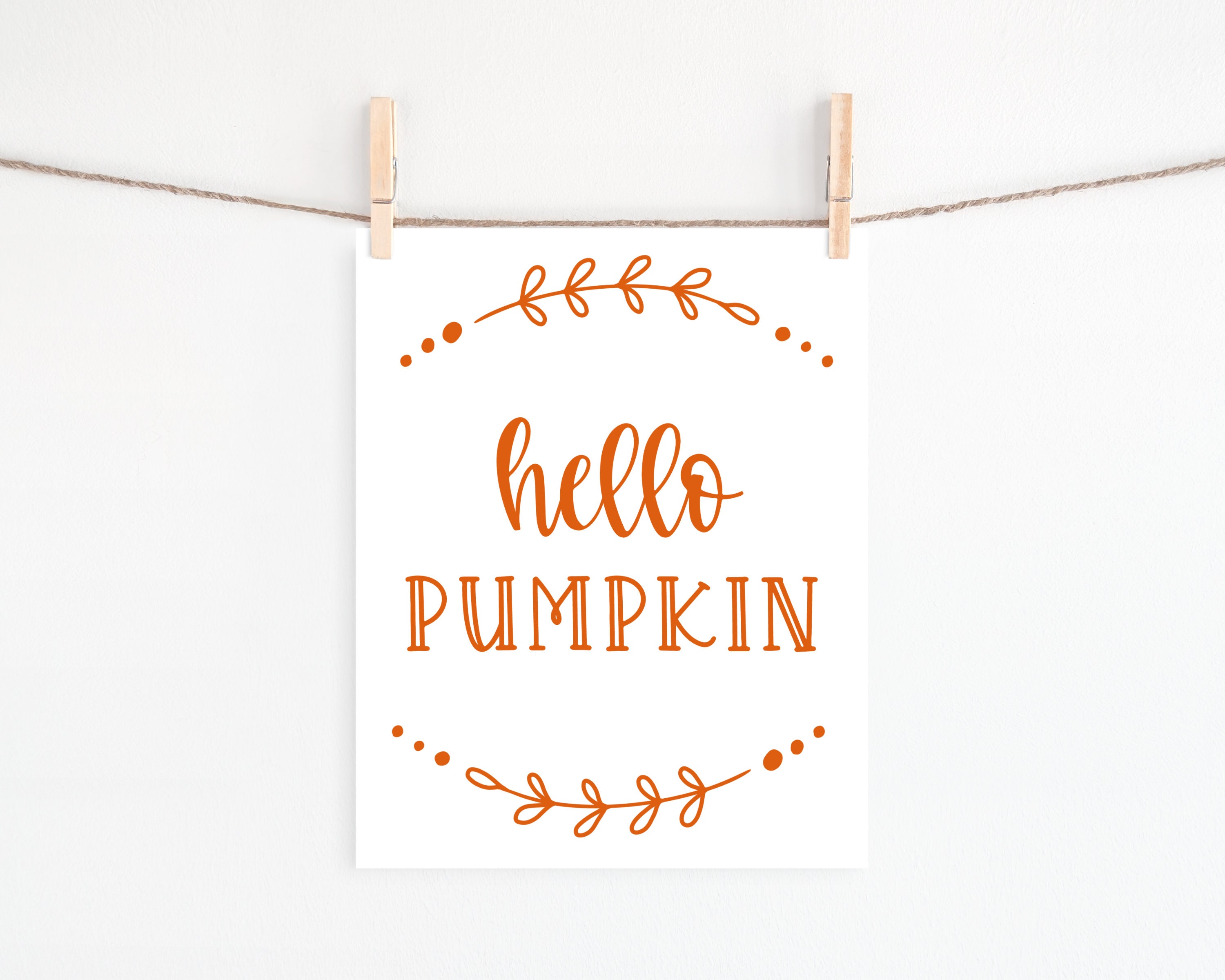 Hello Pumpkin Printable Autumn Printable Fall Wall Decor - Etsy