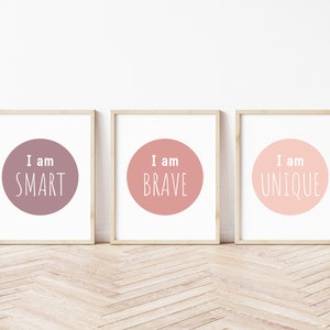 Kids Affirmation Wall Art Posters Boho Classroom Decor I Am Brave ...