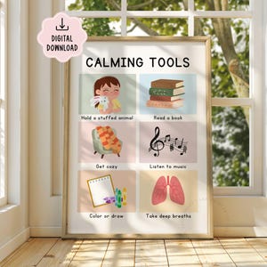Kids Calming Tools Printable Poster, Calm Down Corner, Emotional Self ...