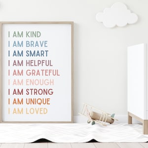 Affirmations for Kids, Classroom Posters, I Am Affirmations, Playroom ...