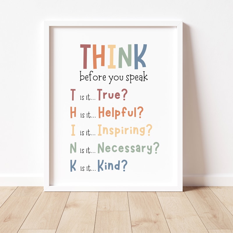 Think Before You Speak Poster - Etsy