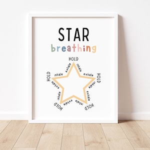 Star Breathing Poster, Calming Corner, Mindfulness Poster, Breathing ...