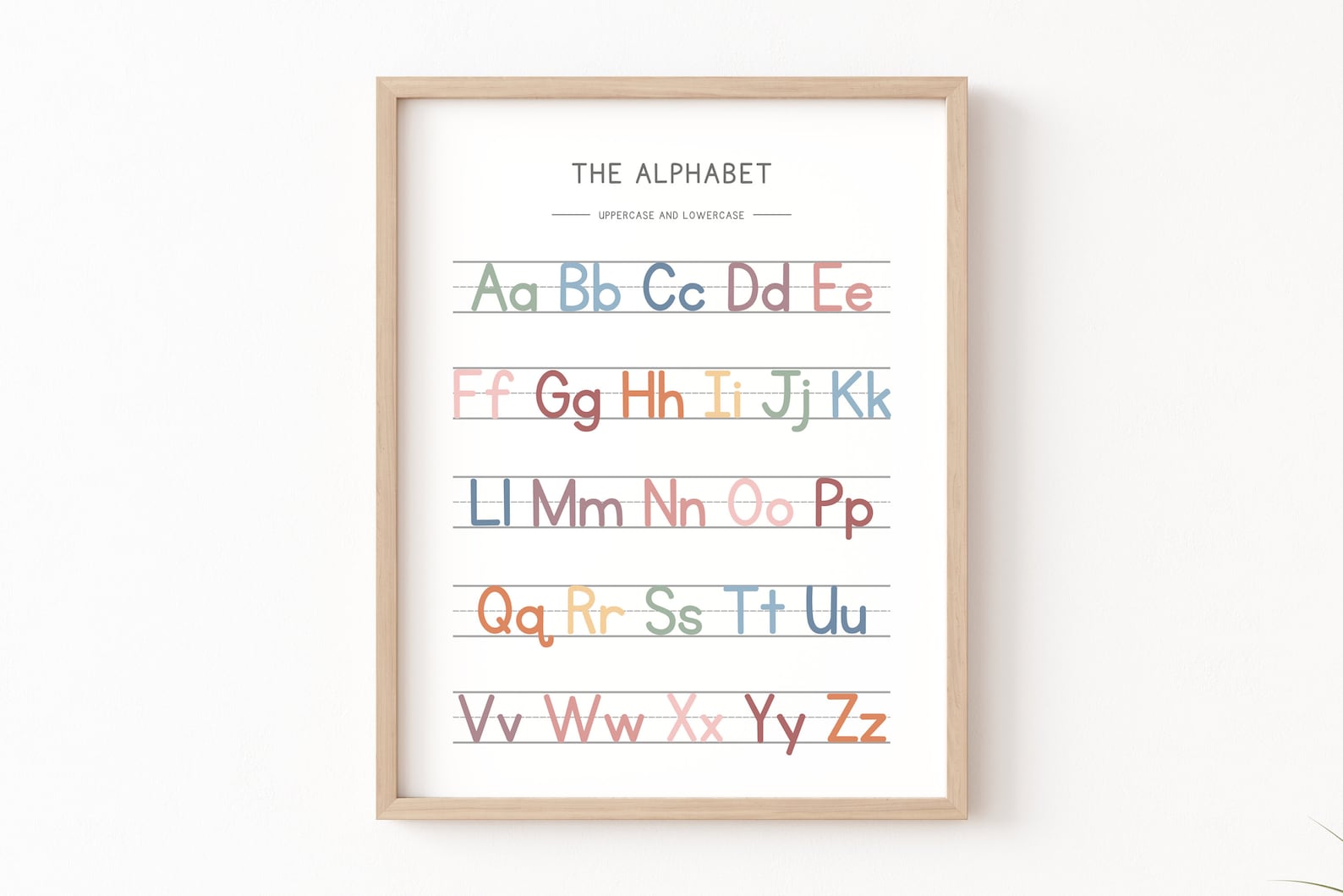 Rainbow Alphabet Poster, Handwriting Chart Print, Educational Wall Art ...