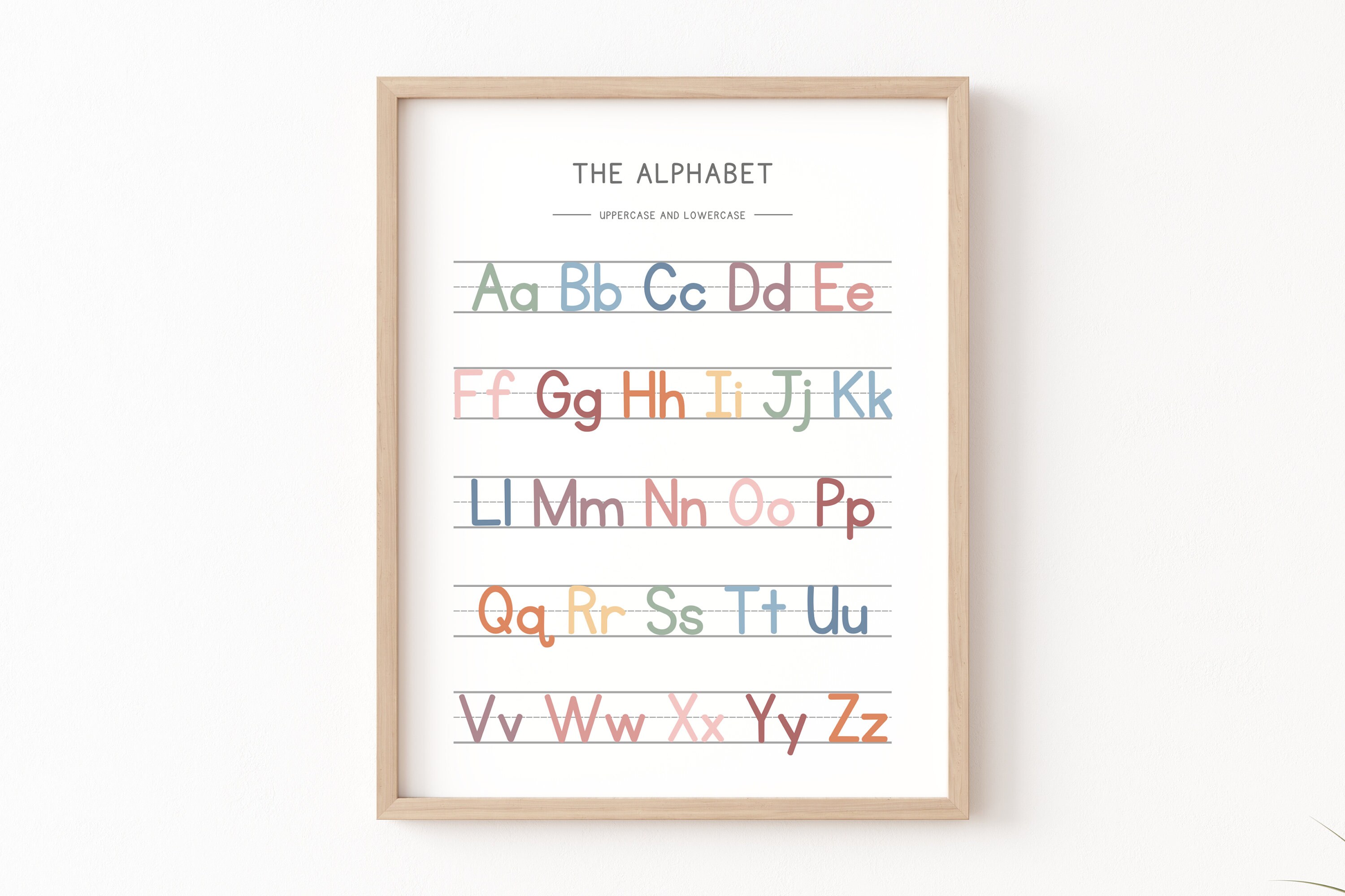 Rainbow Alphabet Poster Handwriting Chart Print Educational - Etsy