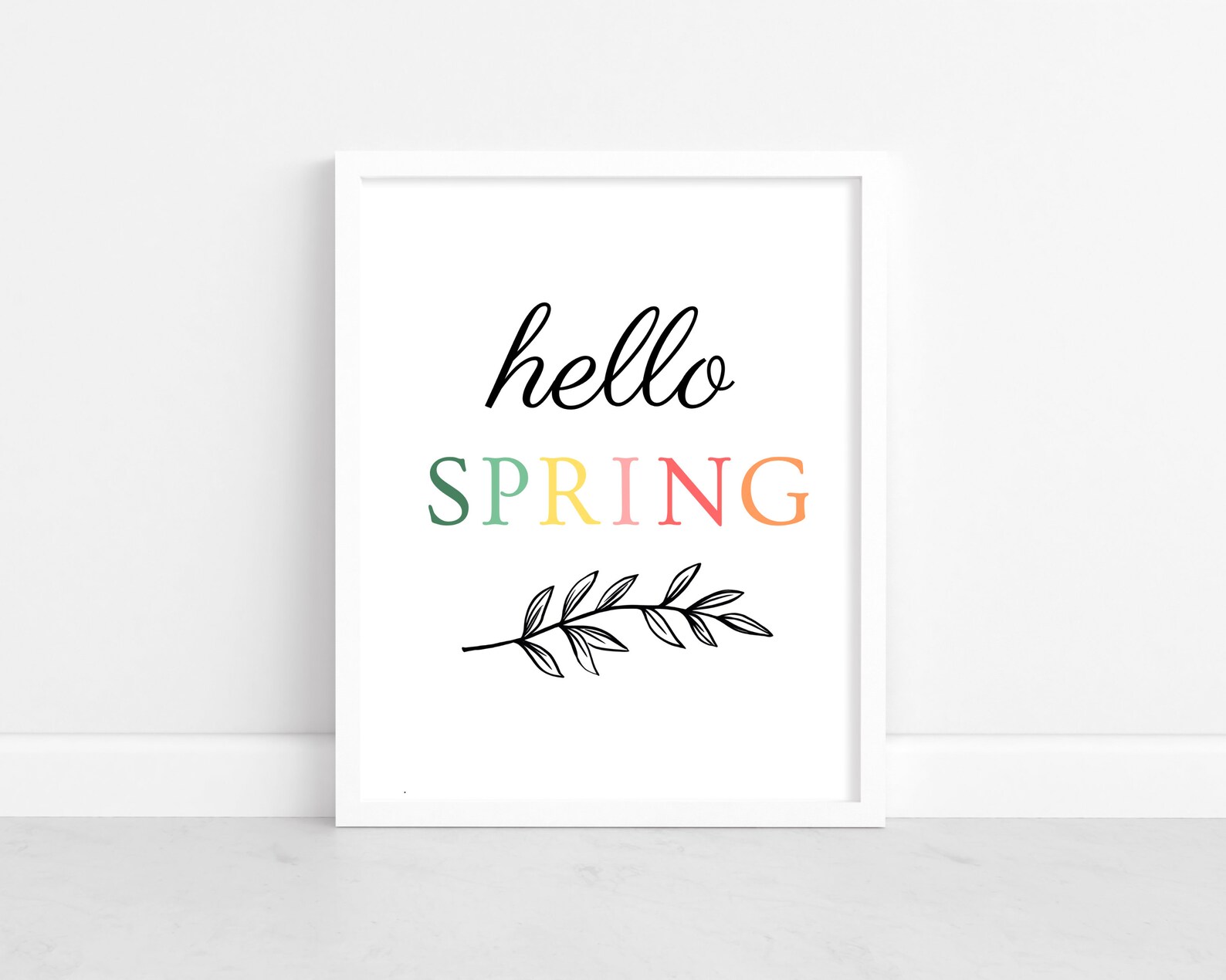 Hello Spring Printable, Printable Wall Art, Hello Spring Sign ...