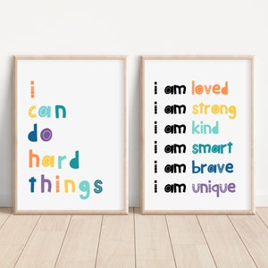 I Can Do Hard Things, Affirmations for Kids, Classroom Posters, I Am ...