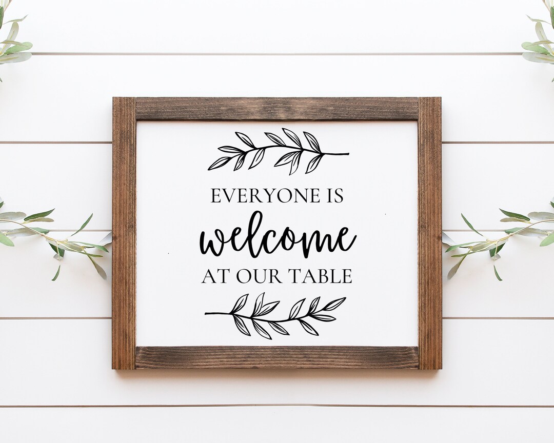 Everyone is Welcome at Our Table Printable, Thanksgiving Print, Fall ...