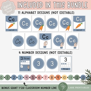 Alphabet Posters for Classroom, Number Posters, Classroom Decor Bundle ...