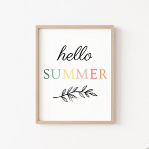 Hello Summer Printable Sign, Summer Word Art, Seasonal Sign, Farmhouse ...