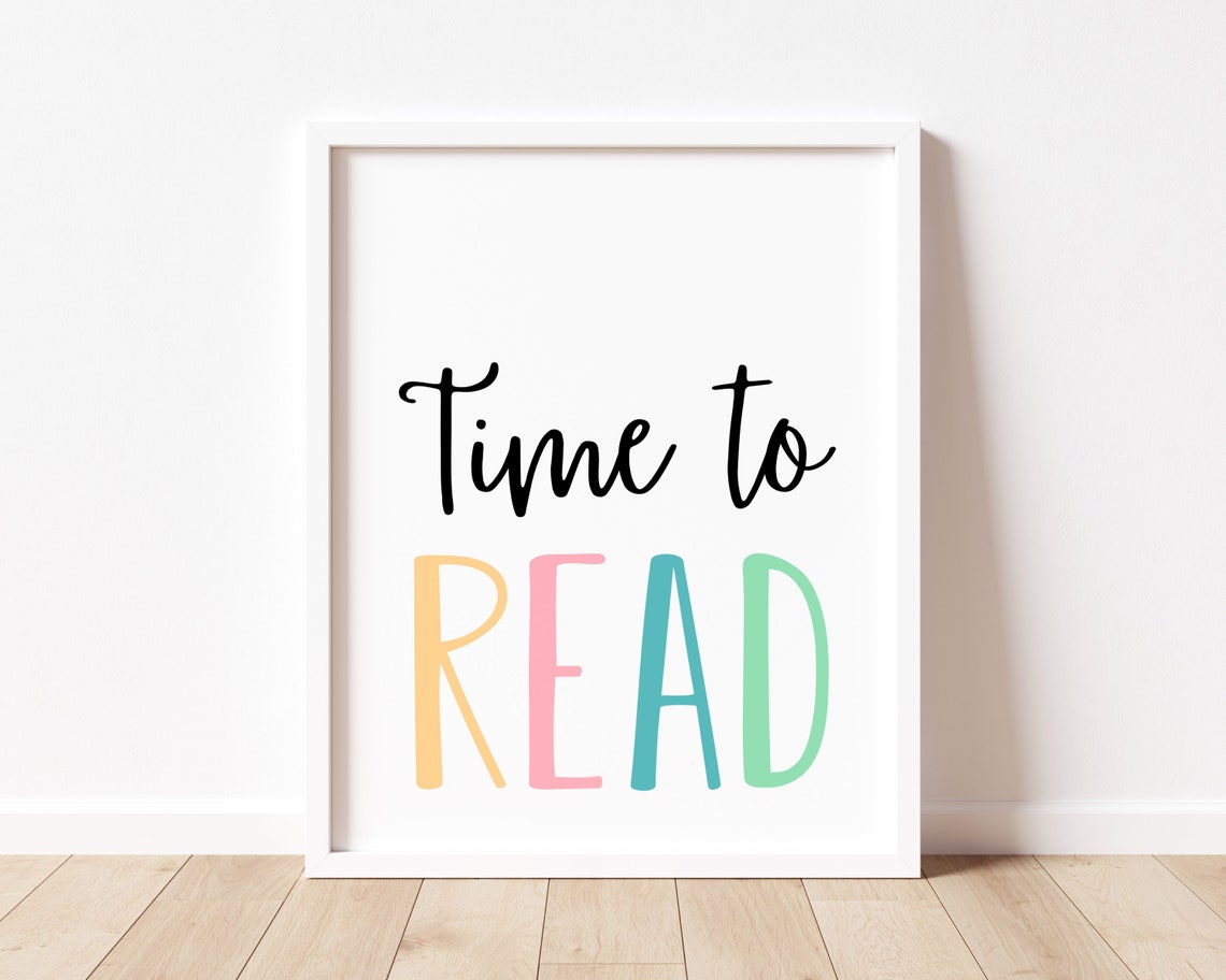 Time to Read Sign Educational Wall Art Classroom Posters | Etsy