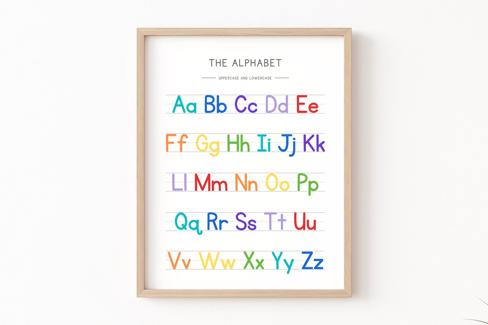 Rainbow Alphabet Poster Handwriting Chart Print Educational - Etsy