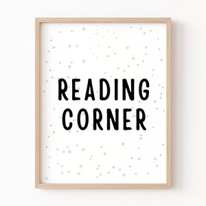 Reading Corner Printable Set of 2, Reading Corner Sign Nook Boho ...