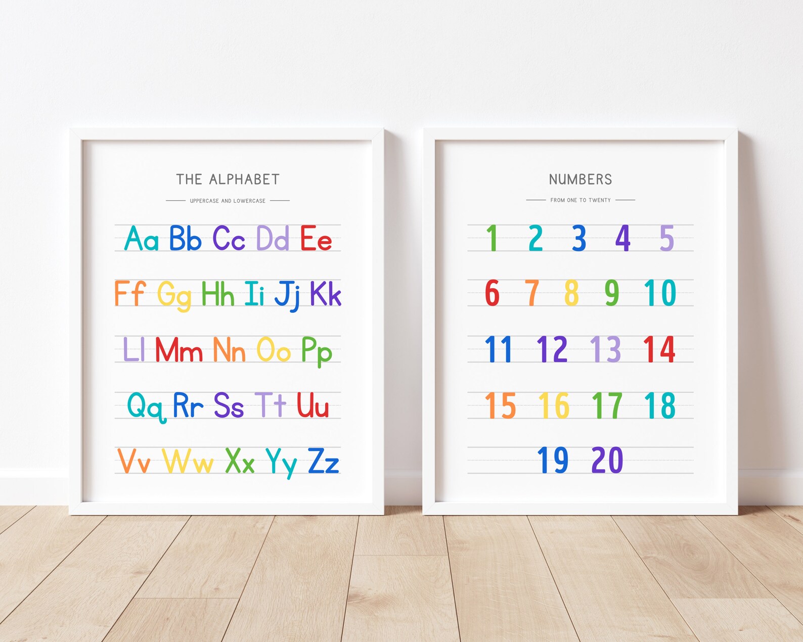 Rainbow Alphabet Poster Handwriting Chart Print Educational - Etsy
