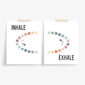 Inhale Exhale Set of 2 Posters Therapy Office Decor Occupational ...