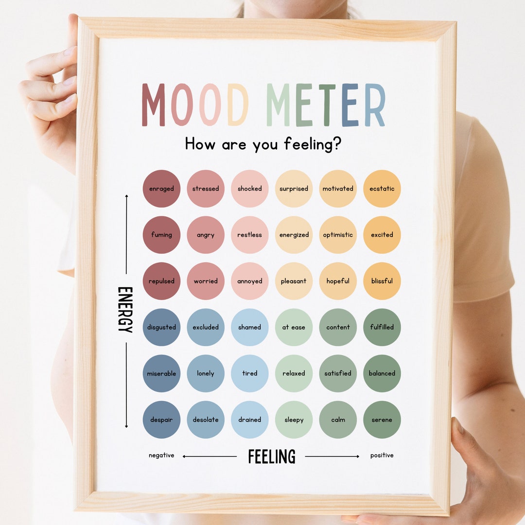 Mood Meter Feelings Chart Zones of Regulation Feelings - Etsy UK