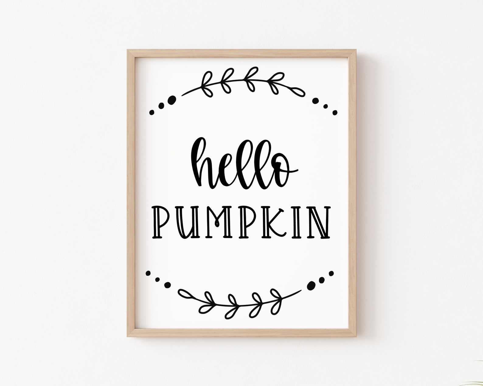 Hello Pumpkin Printable, Autumn Printable, Fall Wall Art Printable ...