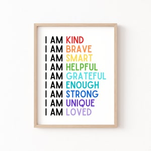 Affirmations for Kids, Classroom Posters, I Am Affirmations, Playroom ...