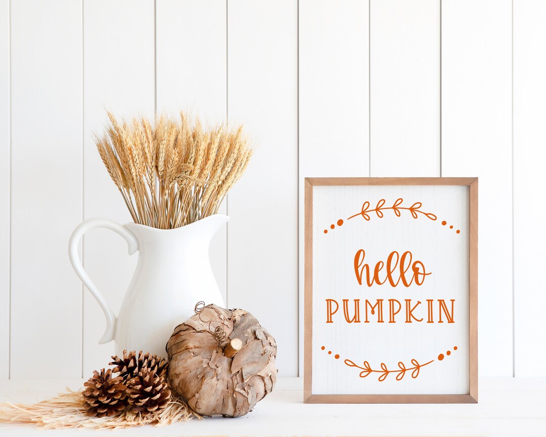 Hello Pumpkin Printable, Autumn Printable, Fall Wall Decor, Pumpkin ...