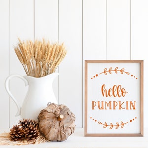 Hello Pumpkin Printable, Autumn Printable, Fall Wall Decor, Pumpkin ...