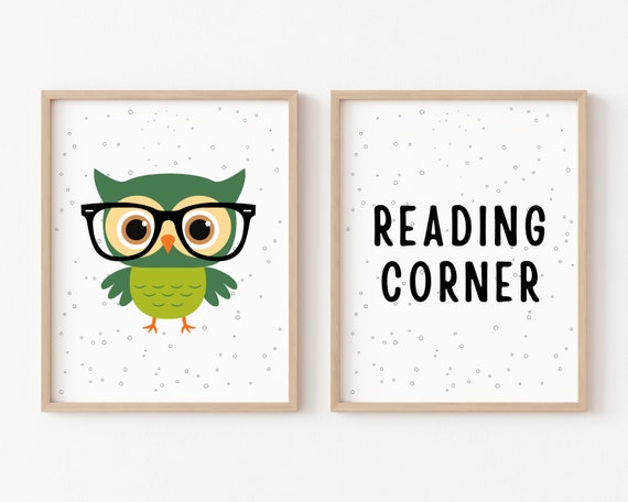 Reading Corner Printable Set of 2 Reading Corner Sign Nook | Etsy