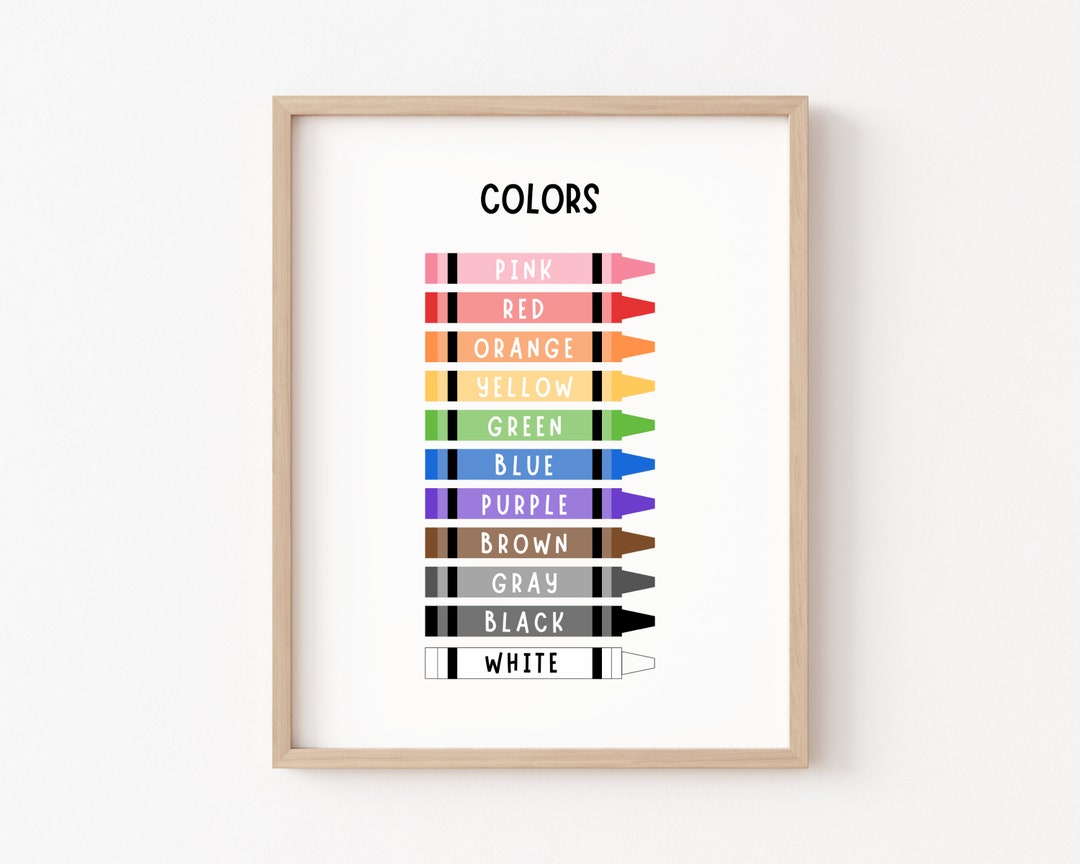 Colors Poster, Educational Posters, Kindergarten Poster, Classroom ...