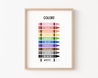 Colors Poster, Educational Posters, Kindergarten Poster, Classroom ...