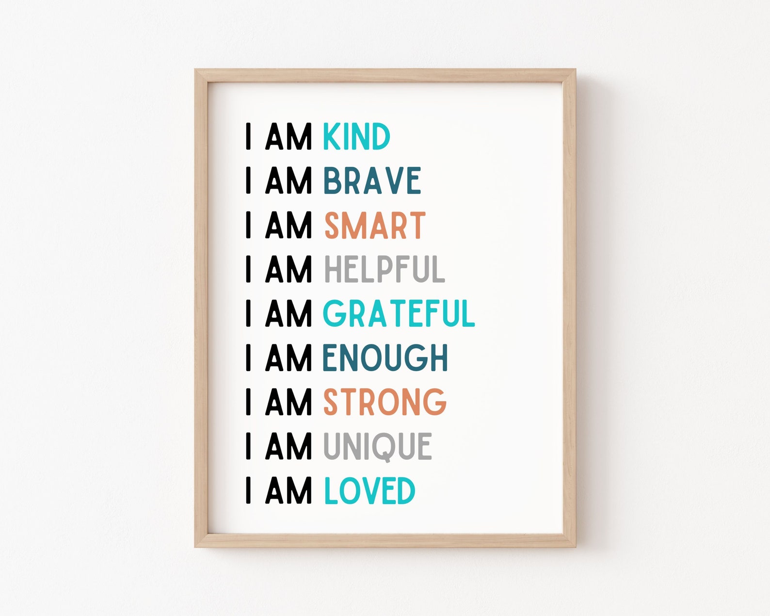 Affirmations for Kids, Classroom Posters, I Am Affirmations, Playroom ...