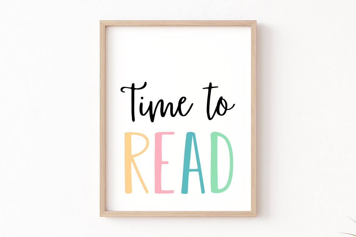 Time to Read Sign Educational Wall Art Classroom Posters | Etsy