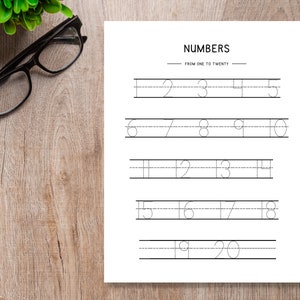 Alphabet Numbers Tracing Page, Handwriting Chart, Letter Tracing ...