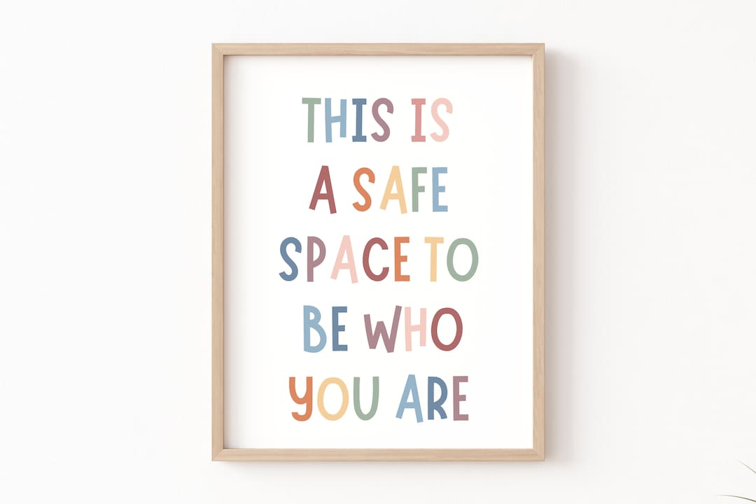 Safe Space to Be Who You Are Poster Therapy Office Decor Psychologist ...