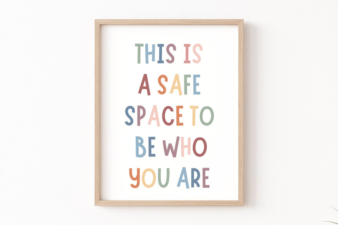 Safe Space to Be Who You Are Poster Therapy Office Decor Psychologist ...