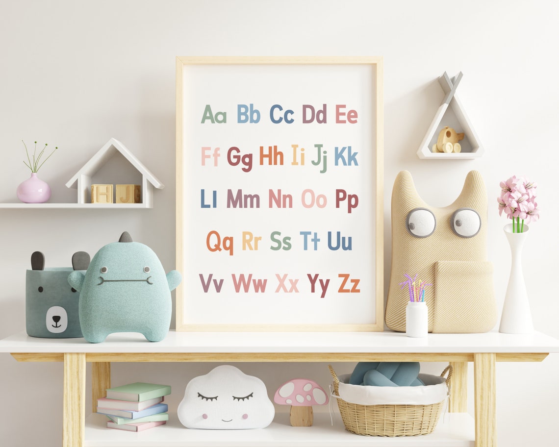 Rainbow Alphabet Poster ABC Poster Playroom Wall Decor - Etsy