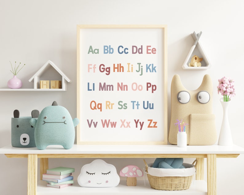 Rainbow Alphabet Poster ABC Poster Playroom Wall Decor - Etsy