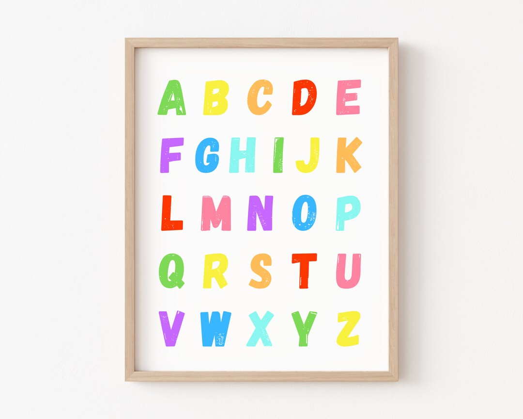 ABC Poster, Playroom Sign, ABC Wall Art, Alphabet Poster, Educational ...