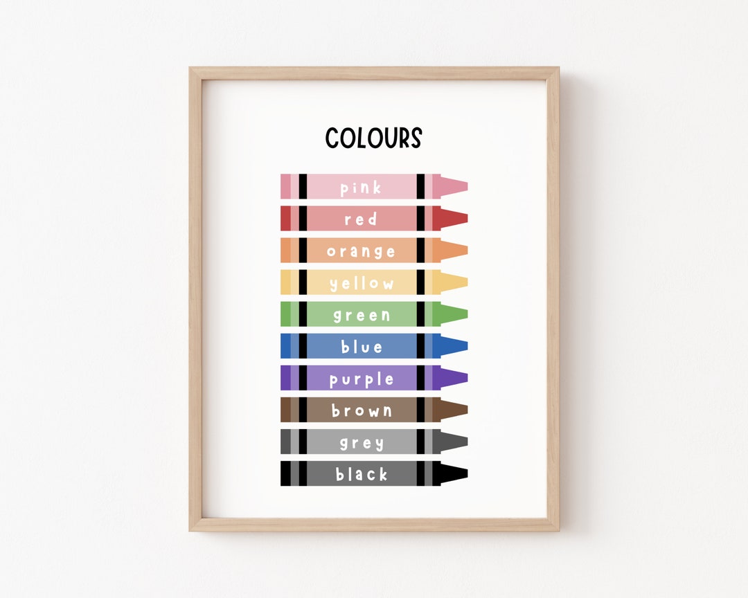 Colours Poster in MUTED Tones, Educational Posters, Kindergarten Poster ...
