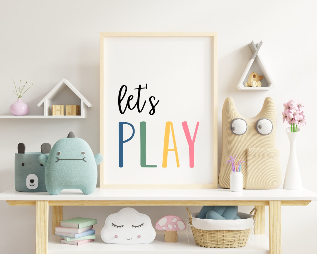 Let's Play Sign, Playroom Printable, Let's Play Wall Art, Playroom ...