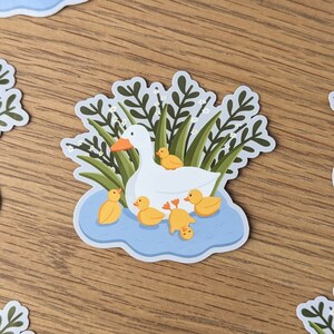 Cute Duck Sticker | Mama Duck & Her Ducklings | Laminated Matte Vinyl ...
