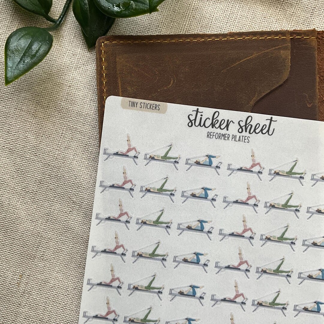 Tiny Stickers | Reformer Pilates Sticker Sheet | Transparent Matte ...