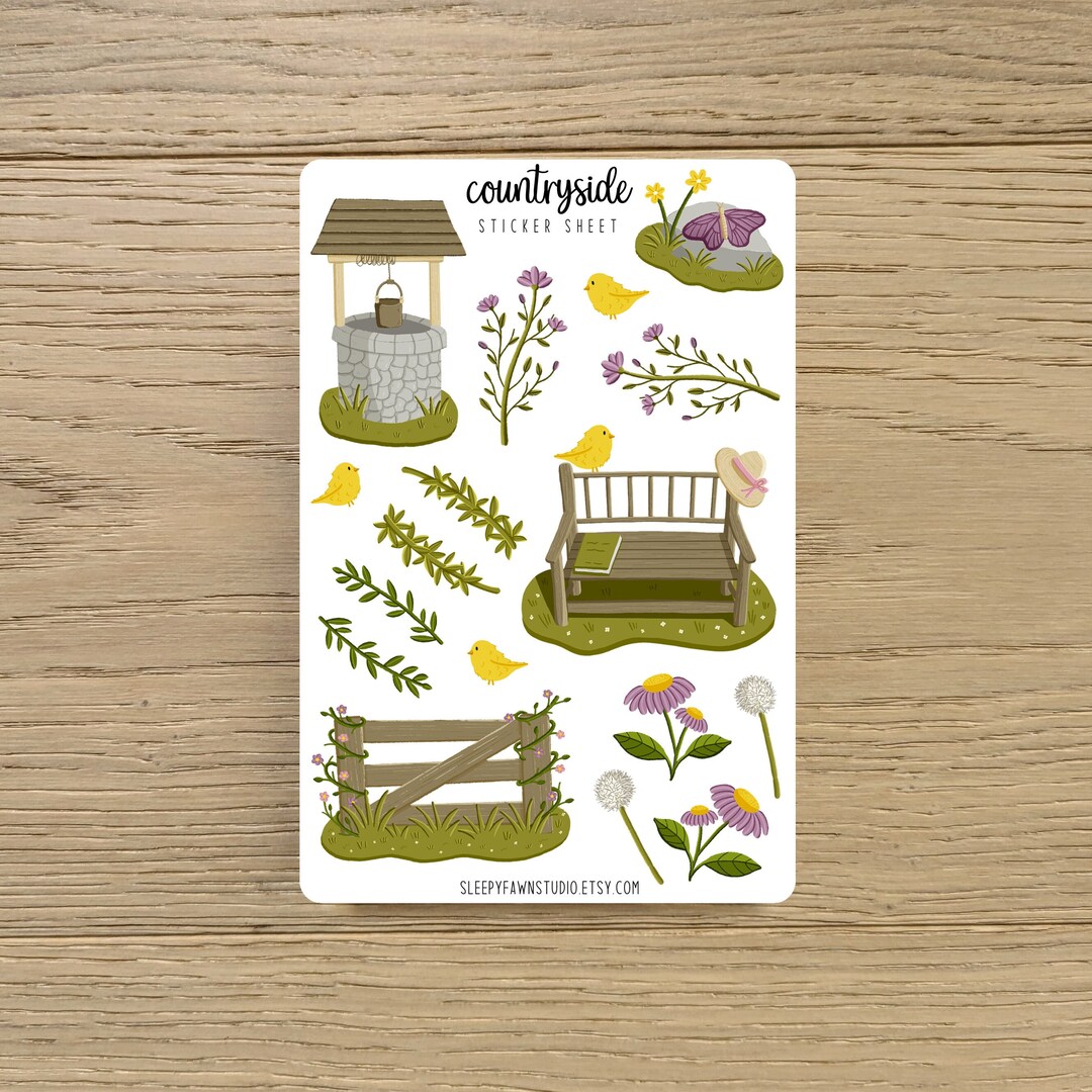 Sticker Sheet Countryside Matte Vinyl Stickers Bullet Journal Stickers ...