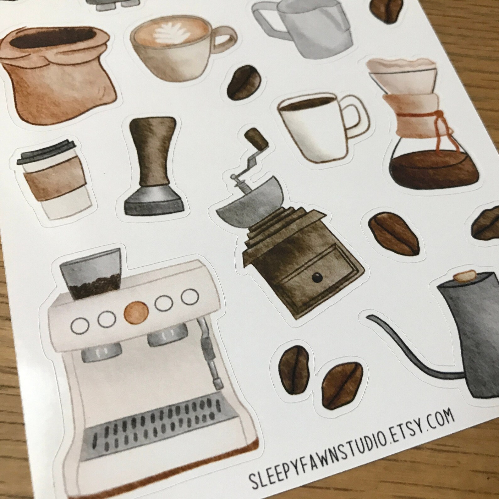 Sticker Sheet Coffee Lovers Glossy or Matte Bullet Journal Stickers ...