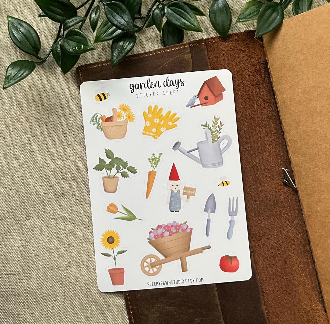 Sticker Sheet | Gardening Stickers for Journals Planners Hobonichi ...
